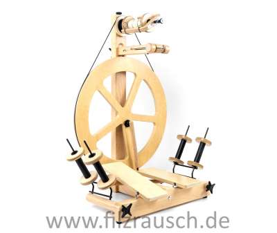 Spinnrad Merino Einfachtritt incl. Zwirnsatz, und 3 Spulen unlackiert ...