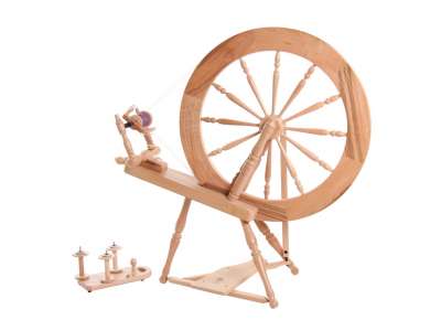 Spinnrad Merino Einfachtritt incl. Zwirnsatz, und 3 Spulen unlackiert ...