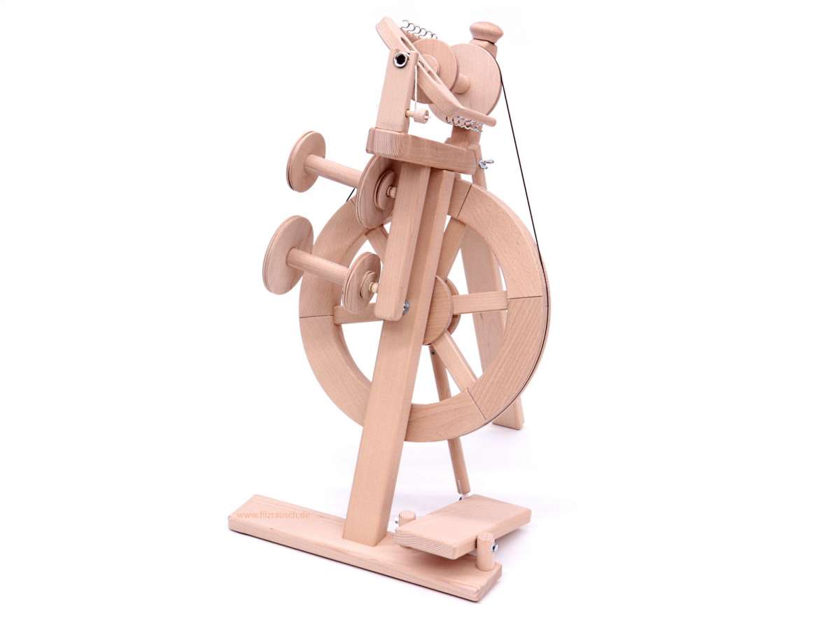 Spinnrad Merino Einfachtritt incl. Zwirnsatz, und 3 Spulen unlackiert ...