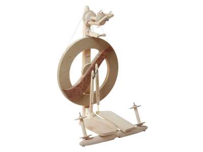 Spinnrad Merino Einfachtritt incl. Zwirnsatz, und 3 Spulen unlackiert ...